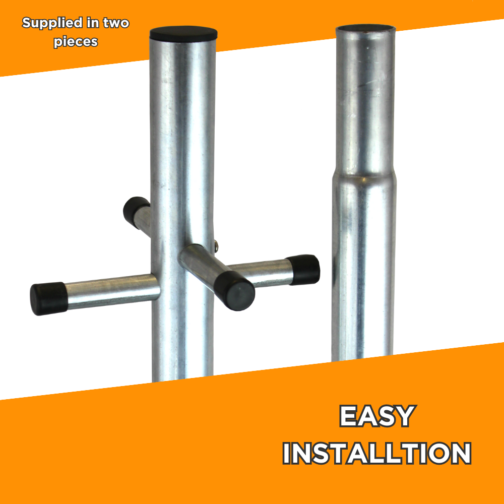 Heavy Duty Clothes Washing Line Post Galvanised 2.4m - SeeOnix.co.uk