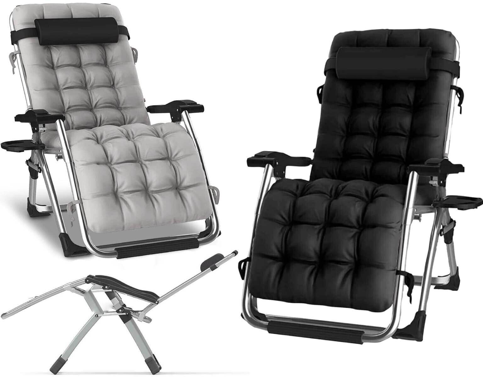 Zero Gravity Heavy Duty Outdoor Reclining Garden Chair Sun Lounger WITH ...